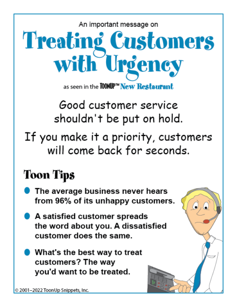 Treating Customers with Urgency | ToonUps
