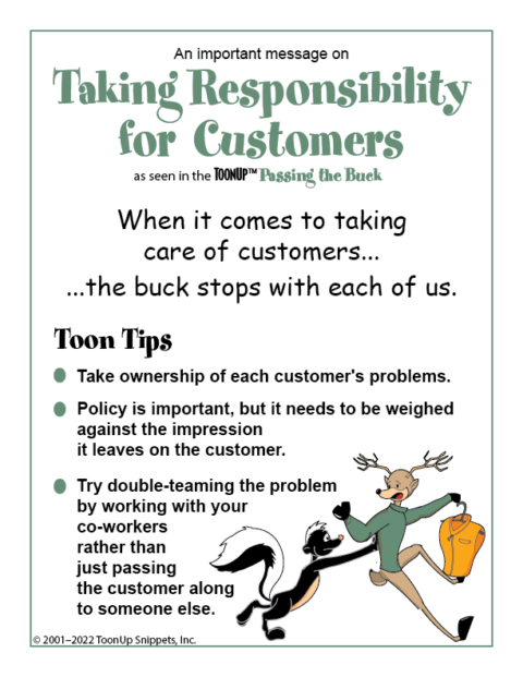 Taking Responsibility for Customers | ToonUps